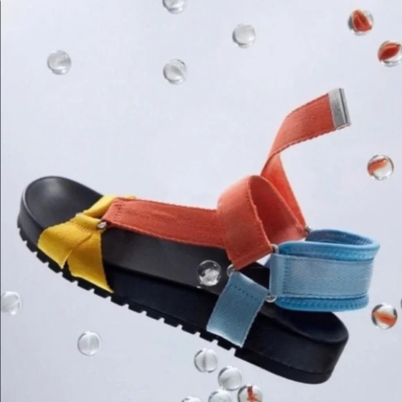 Zara | Shoes | Zara Active Multicolor Velcro Strap Sandals | Poshmark